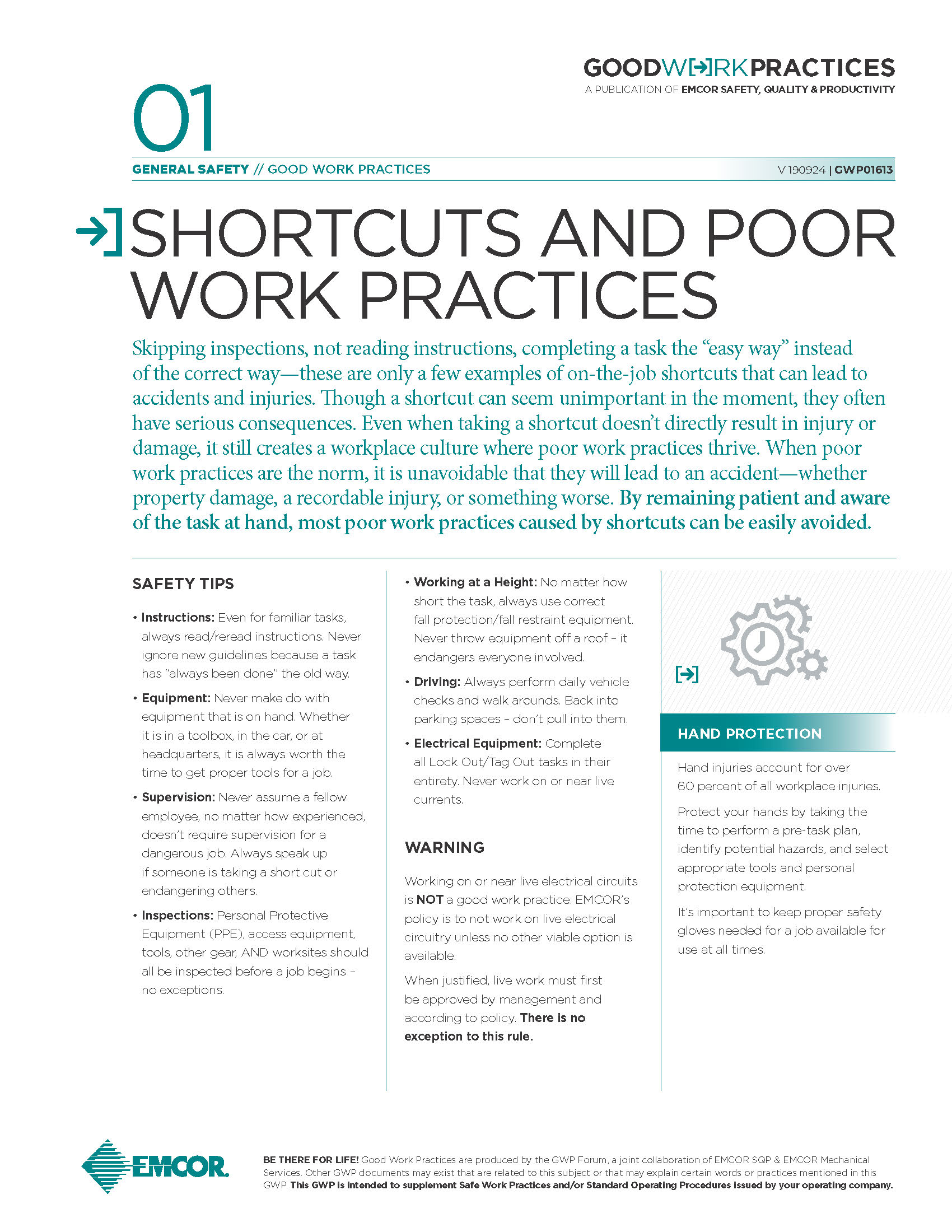 EmailMe Form - GWP 01613 - Shortcuts and Poor Work Practices - 23